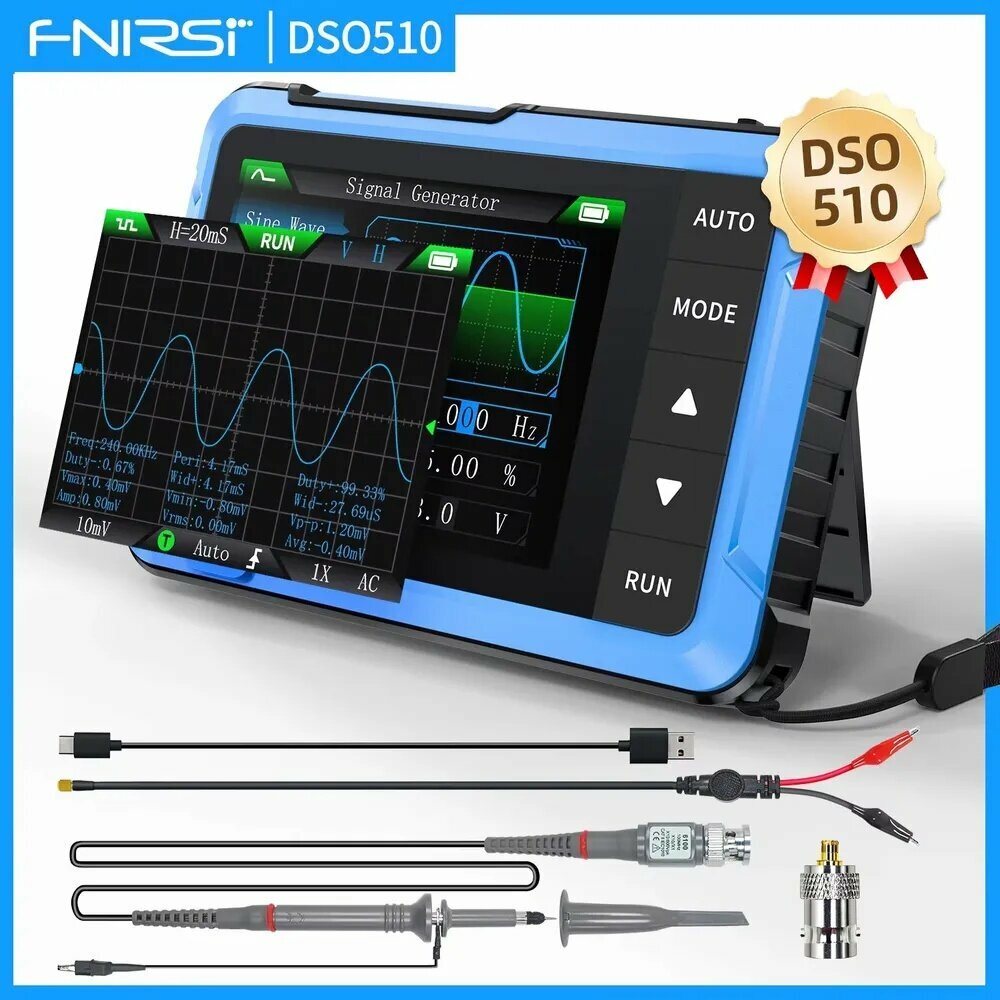 FNIRSI DSO510 Малый цифровой портативный измерительный прибор Многофункциональный