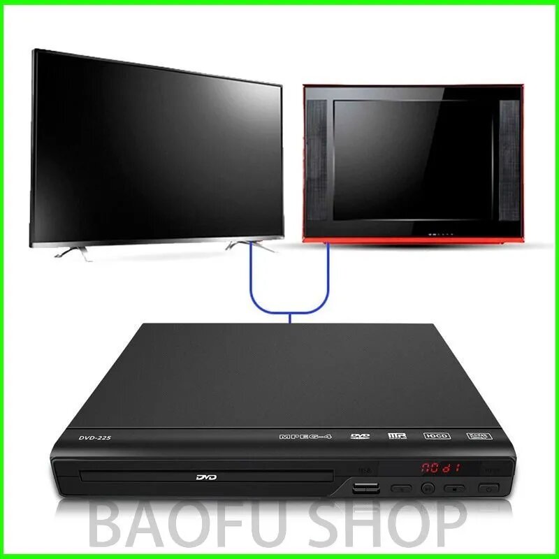 DVD-плеер с поддержкой USB, картридер, черный цвет. Модель 3384596063. — фото 1