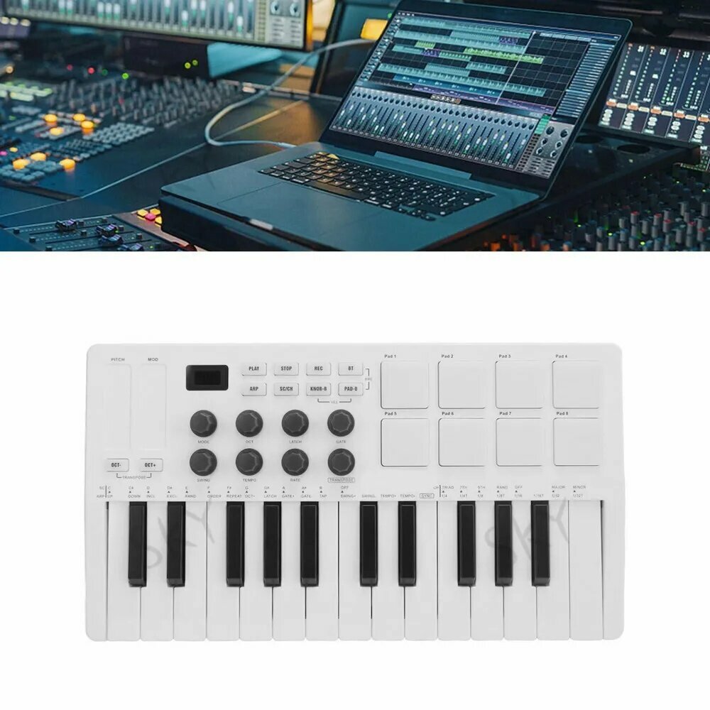 Профессиональная MIDI клавиатура, RGB драм-пады, портативная, для продюсеров музыкиSHENG