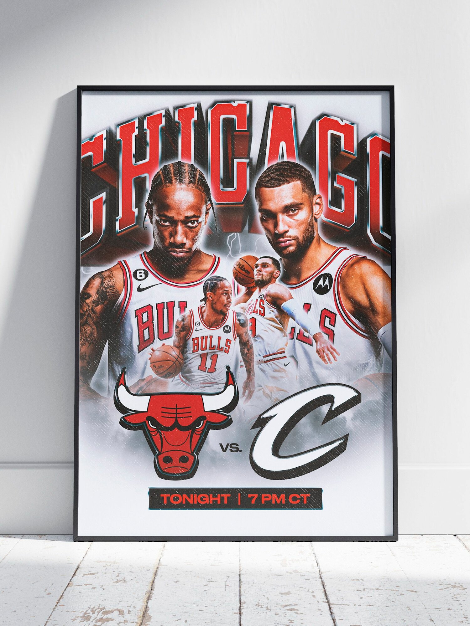 Плакат на стену для интерьера Команды Баскетбол (Чикаго Буллз - Chicago Bulls 8) - Постер по спорту и физической активности формата A3 (30x42 см)