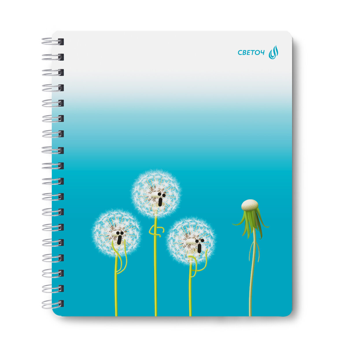 Тетрадь Светоч А5 96 листов с пластиковой обложкой 500 мкм и клеткой 01912 О-о-одуванчики