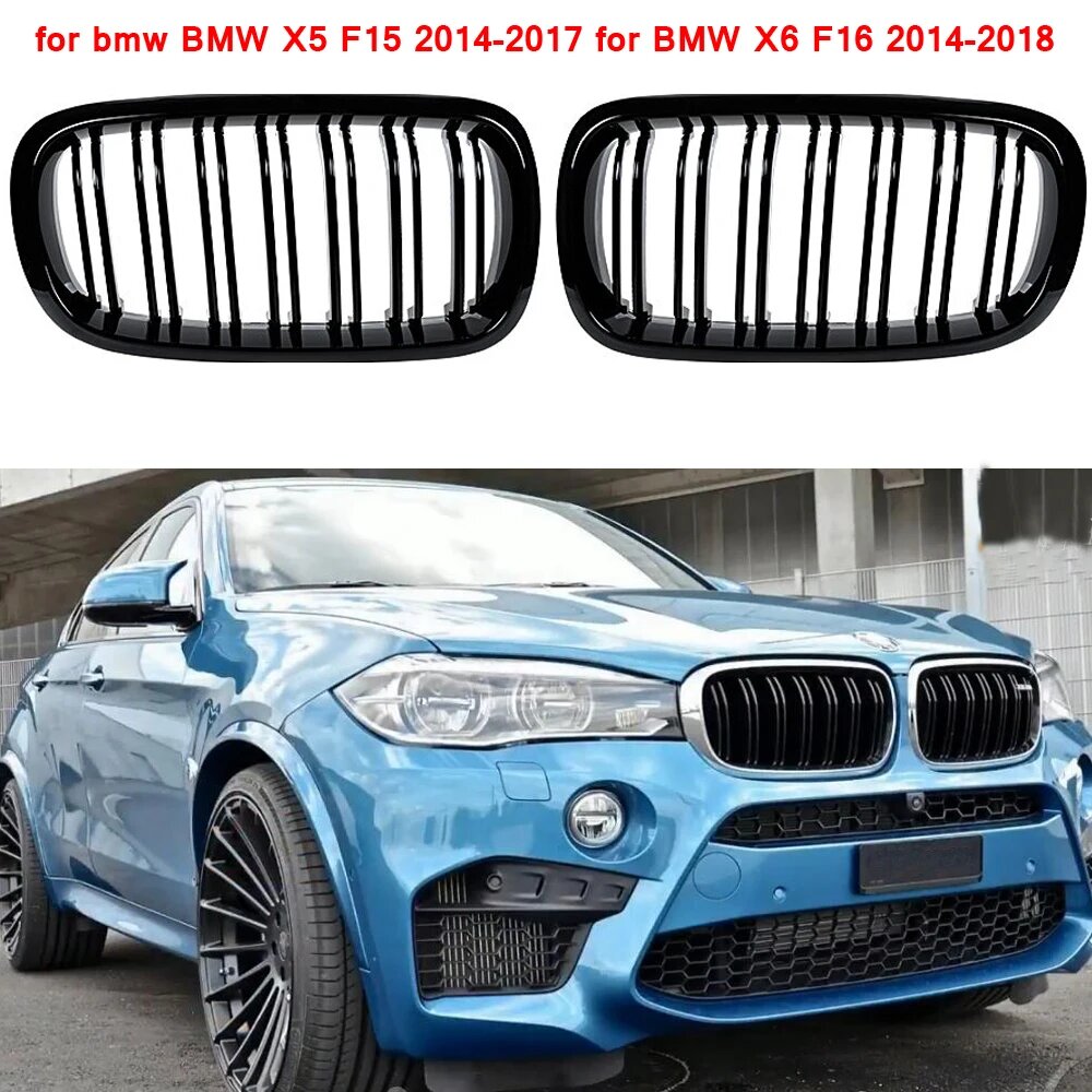 Для BMW F15 решетка передняя замена решетки для почек черный глянцевый для BMW X6 F16 2014-2018