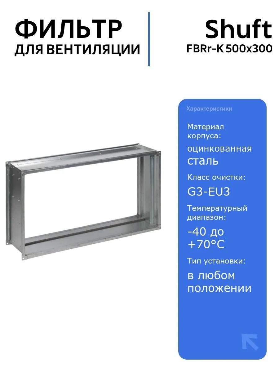 Фильтр-бокс Shuft FBRr-K 500x300 для очистки воздуха в системах вентиляции и кондиционирования, надежный и универсальный