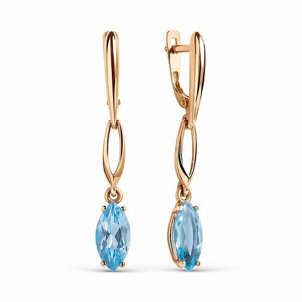 Серьги, красное золото, 375 проба
