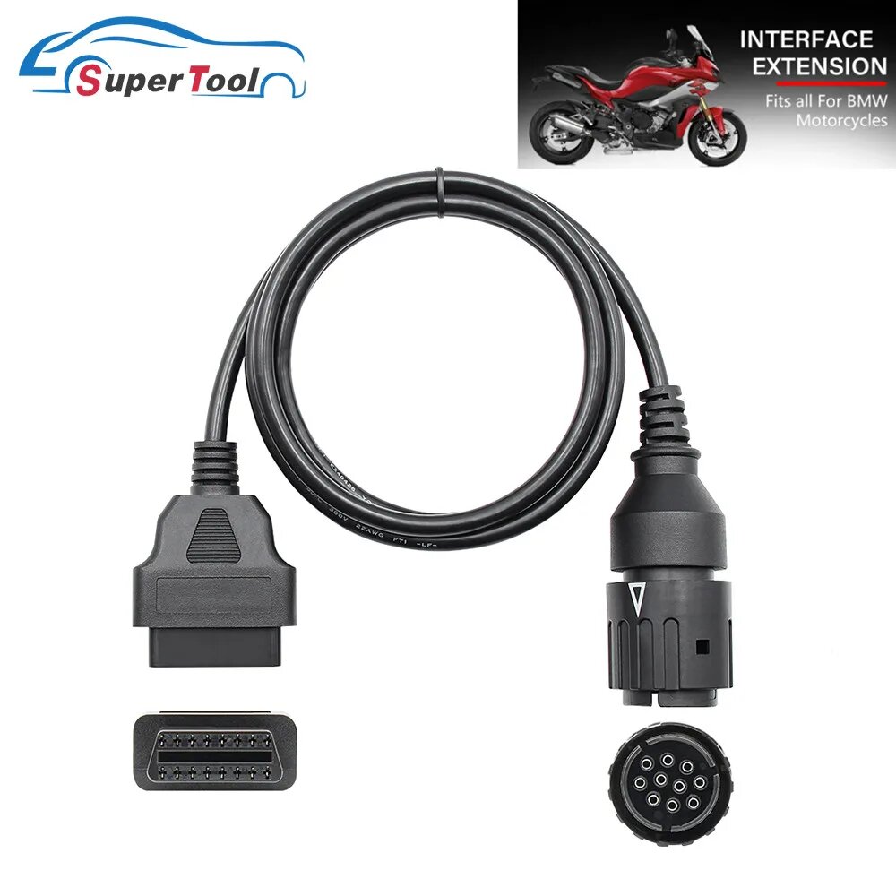 10-контактный кабель ICOM D для мотоциклов BMW, разъем от 10 до 16 контактов OBD2, диагностический интерфейс, расширение для мотоциклов