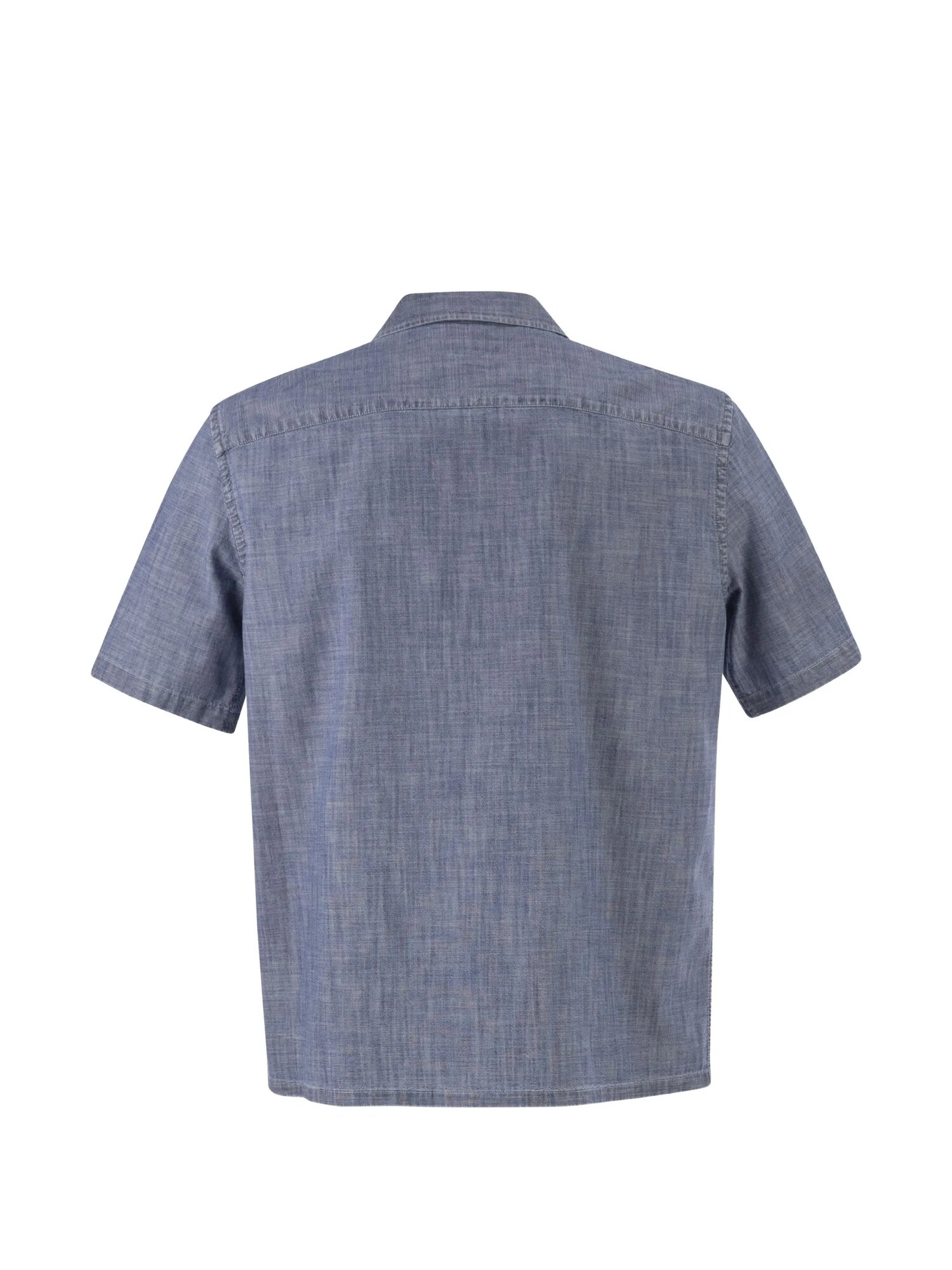 Рубашка PESERICO Chambray-effect short-sleeves shirt, размер 48, Синий принт — фото 1