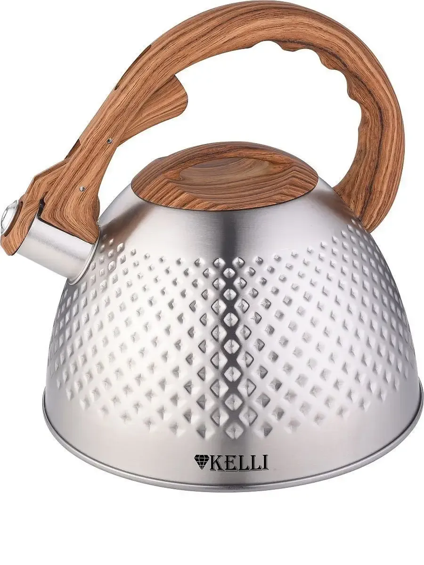 Чайник Kelli KL-4532, нержавеющая сталь, со свистком, термоизолированная ручка, 3 л