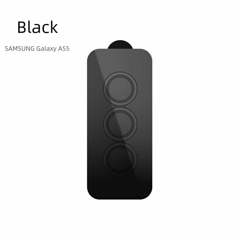 Защитная пленка для объектива камеры из стекла Корниг для Samsung Galaxy A54 5G, два комплекта, черный с металлической