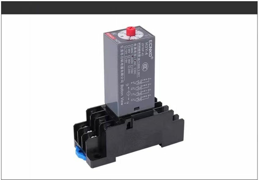 Реле времени Riko (H3Y-3 (11 контактов) без основания, три нормально открытых и три нормально закрытых контакта, 24 В постоянного тока, 30 минут).