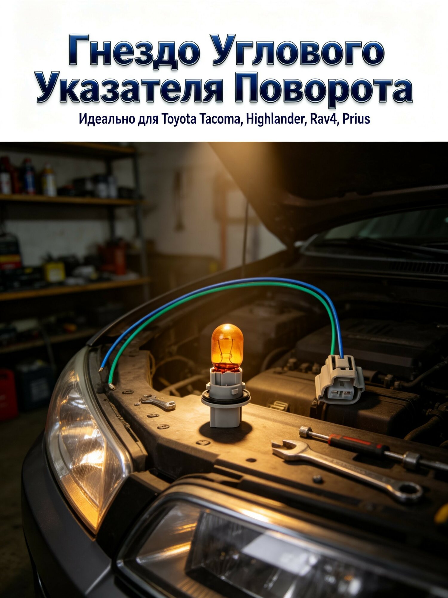 Гнездо лампы указателя поворота с разъемом 90075-60028, комплект с соединительной косичкой для Toyota Tacoma Highlander RAV4 Prius