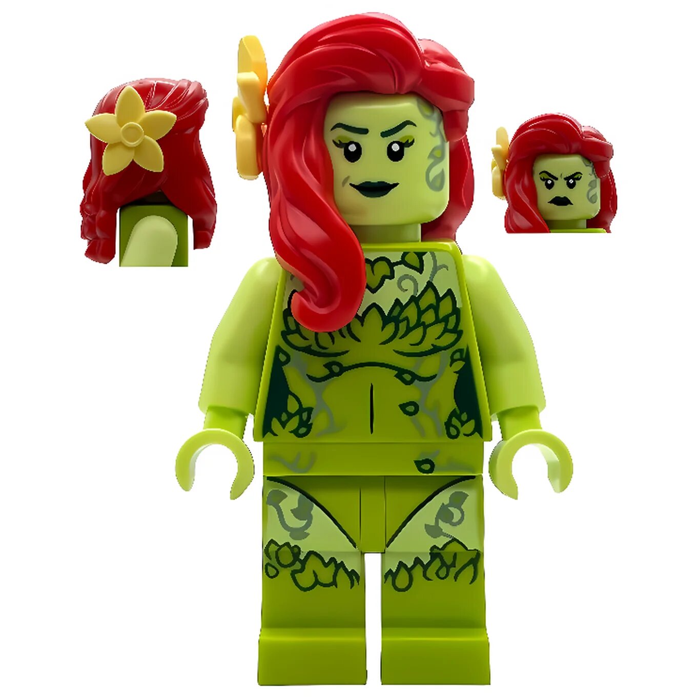 Минифигурка Lego Super Heroes Poison Ivy - Lime Outfit, Yellowish Green Arms, Flower sh1086 N
