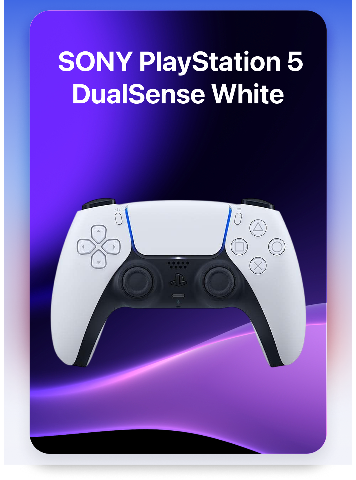 Геймпад Sony "DualSense", для PS5, беспроводной, встроенный микрофон, белый