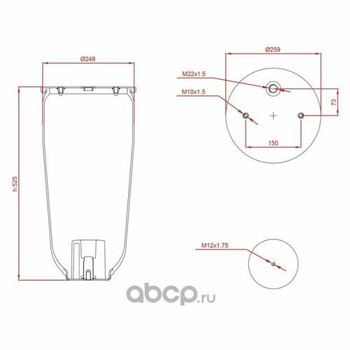Пневмоамортизатор TRUCKEXPERT ED14158