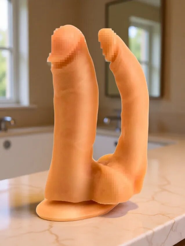 LOVETOY (А-Полимер) Двойной гелевый фаллоимитатор на присоске, телесный, 16.5 см, M