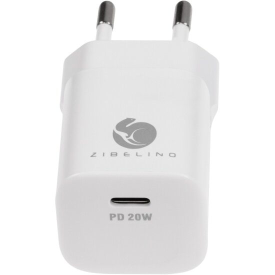 Сетевое зарядное устройство Zibelino Fast Charge 20Вт, USB-C, белый