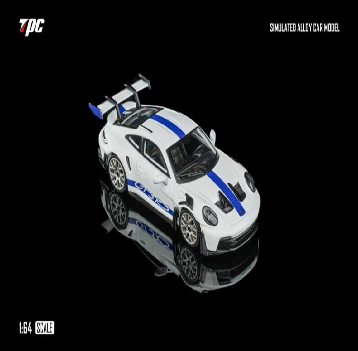 Коллекционная машинка TPC 1:64 Porsche 911 GT3 RS (992) White Blue