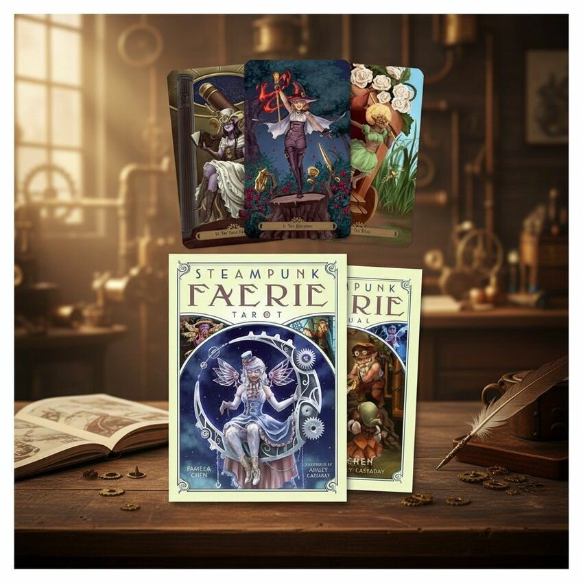 Карты Таро "Steampunk Faerie Tarot Cards" Llewellyn / Таро Фейри в стиле Стимпанк
