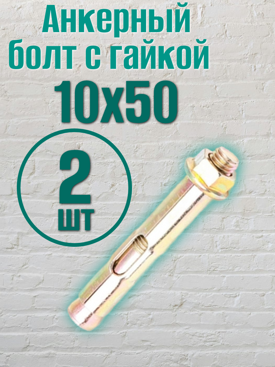 Анкерный болт с гайкой 10х50 (2 шт)