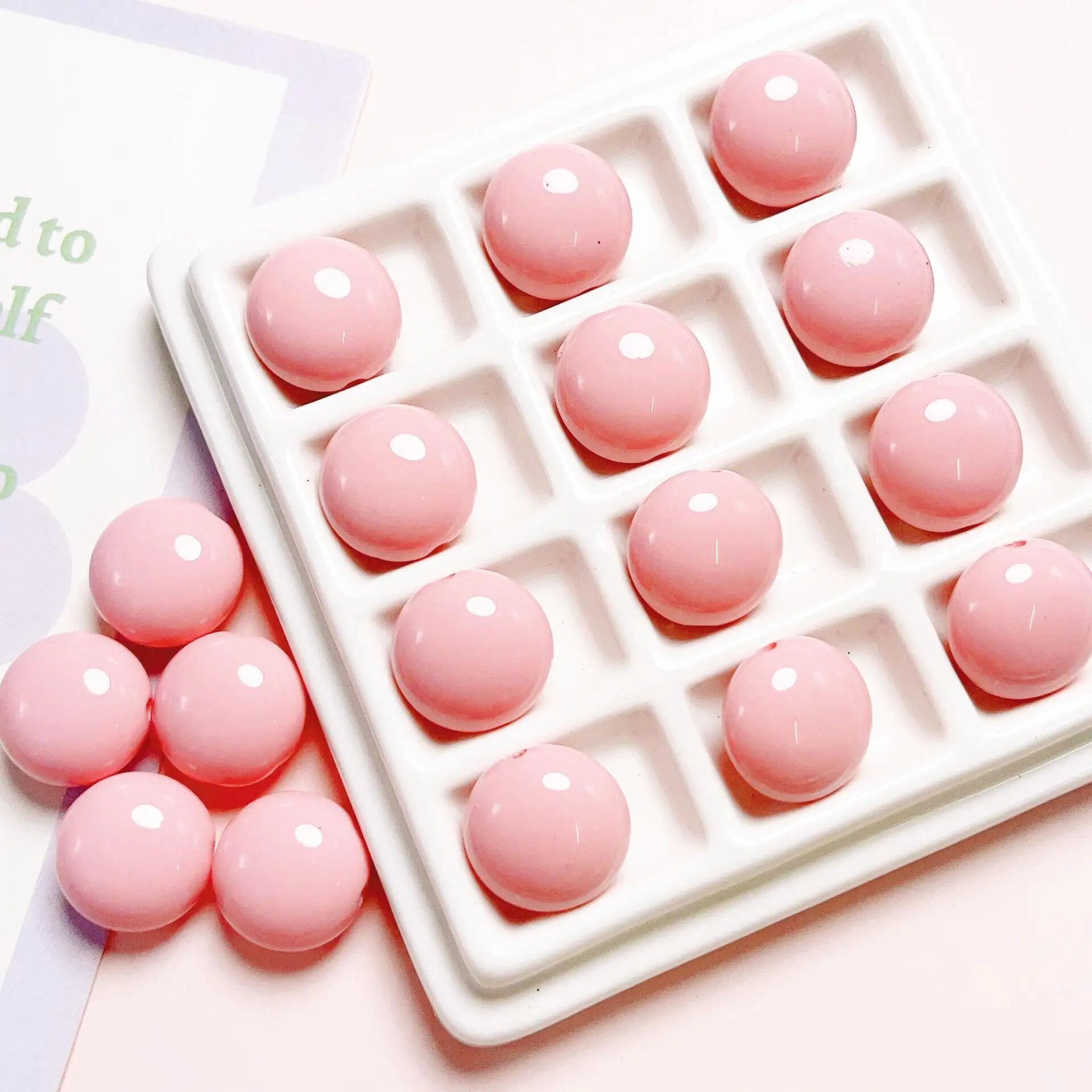 Розовые акриловые бусины 10 шт, Цвет: 9 pink