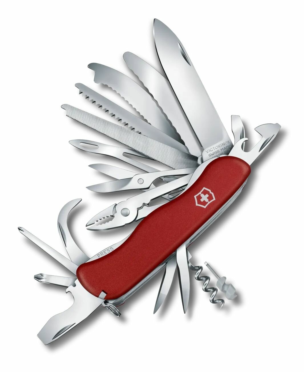 Нож перочинный VICTORINOX WorkChamp XL, 111 мм, 31 функция, с фиксатором лезвия, красный 0.8564. XL
