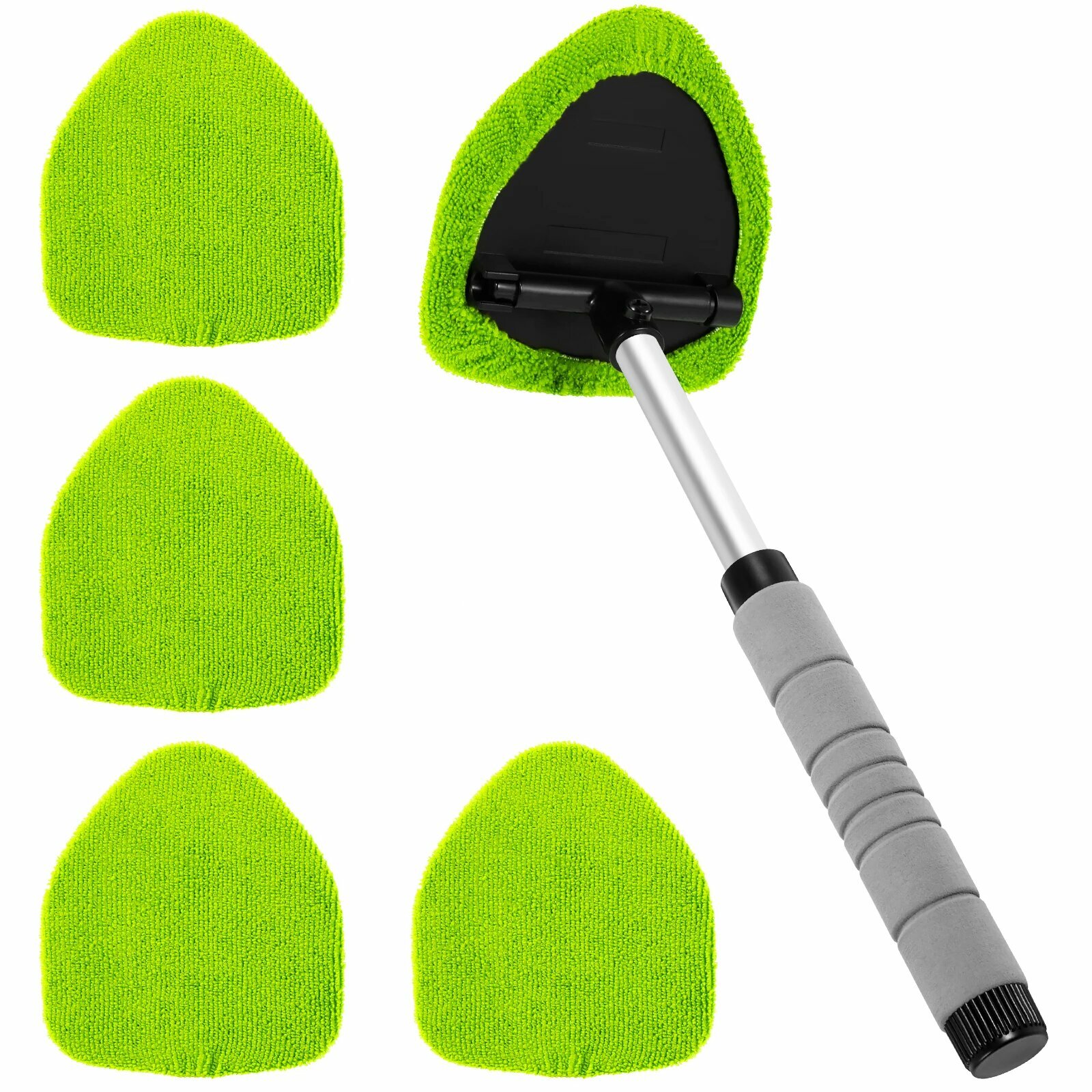 Щетка для мытья стекол с телескопической ручкой, green1