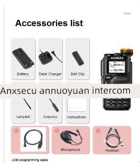 Полный комплект радиостанции Quansheng UV-K5 с наушниками, ручным микрофоном и программным кабелем для наружного