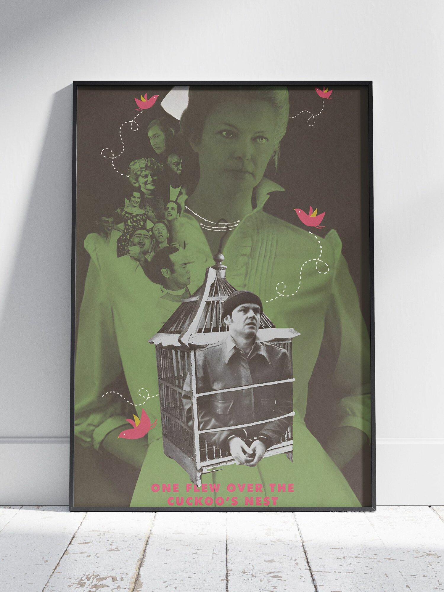 Плакат на стену для интерьера Пролетая над гнездом кукушки (Cuckoo Nest - Общее 10) - Постер по фильму кино формата А3 (30x42 см)