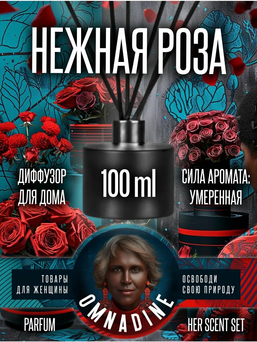 Диффузор для дома в стильном флаконе роза