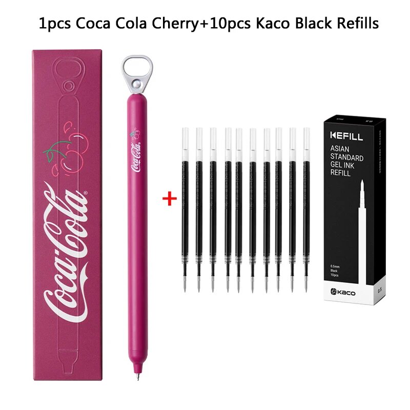 KACO Coca-Cola ручка гелевая Розовый, 10 черных сменных стержней