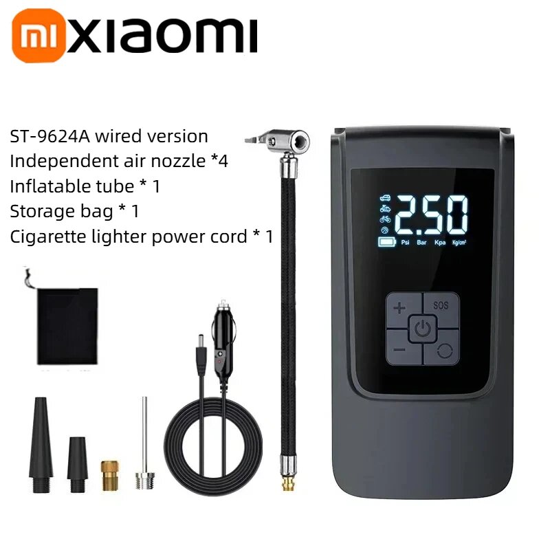 Автомобильный насос Xiaomi ST-9624A Wired, цифровой, с сумкой