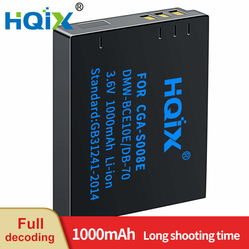 HQIX для Panasoinc SDR-S10 SW20 SW21 SW28 S7K S15 S26 S9 DMC-FX30 FX33 FS3 FS5 FS20 FX35 FX520 камера CGA-S008E зарядное устройство Аккумулятор