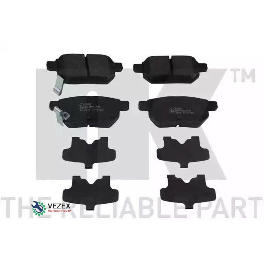 NK 224582 колодки дисковые задние!\ Toyota Auris 1.4VVT-i-2.2D 07>/Yaris 1.0VVT-i 06>