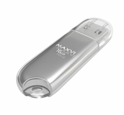 USB Flash Maxvi P1, 16 Гб, серебристый, [FD16GBUSB20C10P1]
