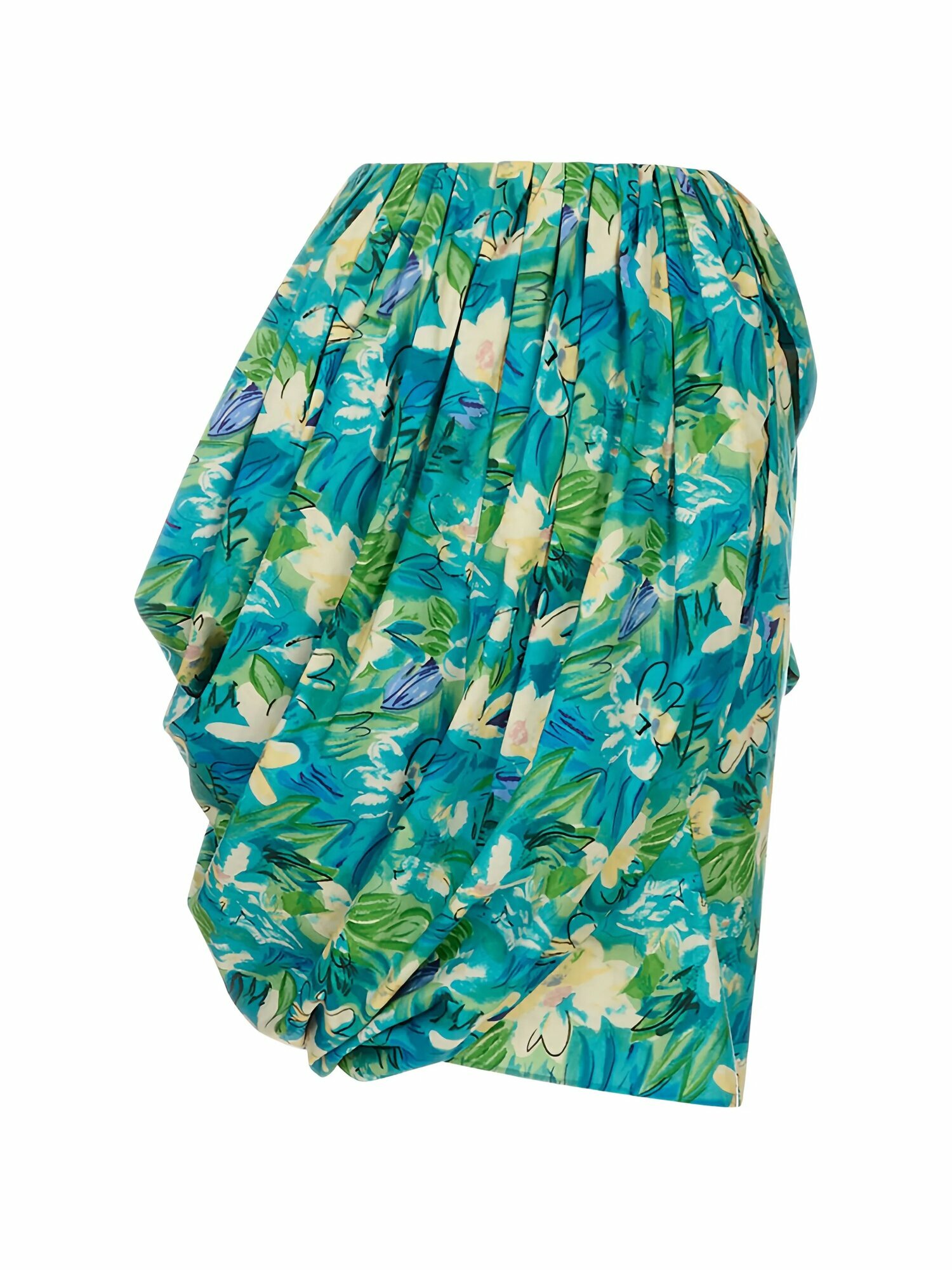 Юбка Chloe Floral-print draped mini skirt, размер 36, синий — фото 1