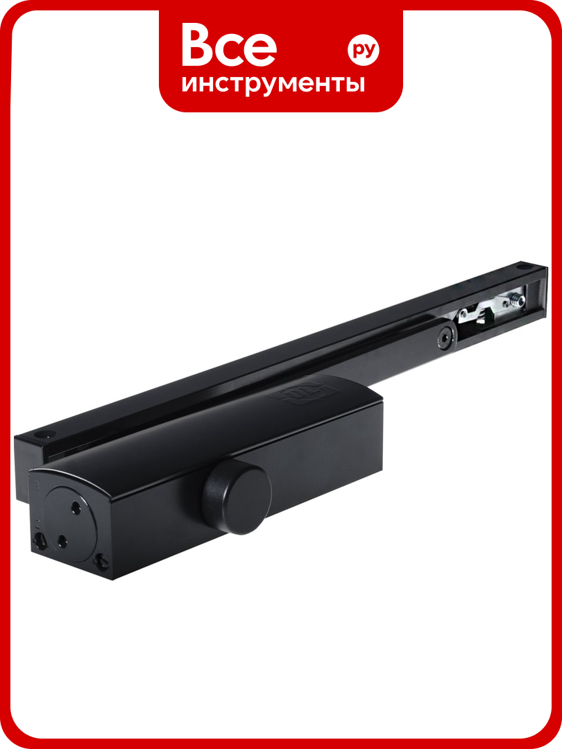 Доводчик со скользящей тягой Doorlock dl100s en3 черный, с функцией hold open 75552, противопожарный, постоянная