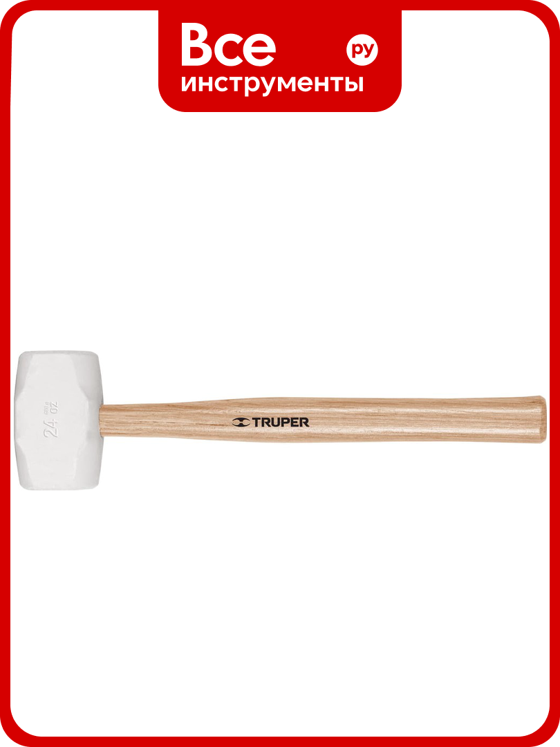 Киянка Truper MH-24 16932 профессиональная киянка с деревянной рукояткой и каучуковым бойком черного цвета
