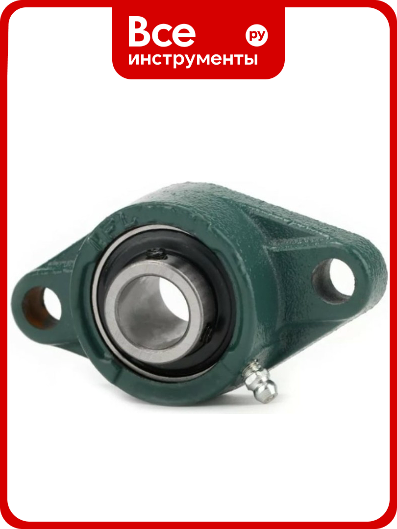 Подшипниковый узел FKD UCFL205 UCFL205FKD, деревянный, зеленый, чугунный корпус, овальный фланец, стопорные винты