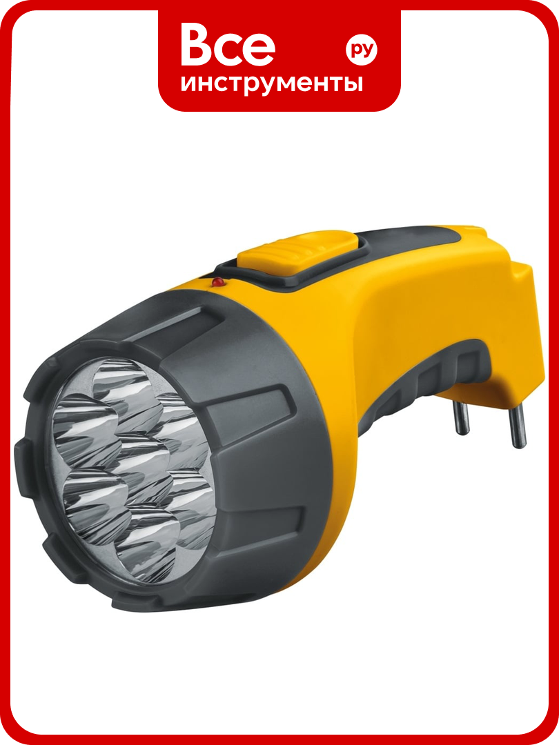 Фонарь Navigator, NPT-CP04-ACCU, пластик, 7LED, прямой, зарядка, аккумулятор 4В, 700мАч