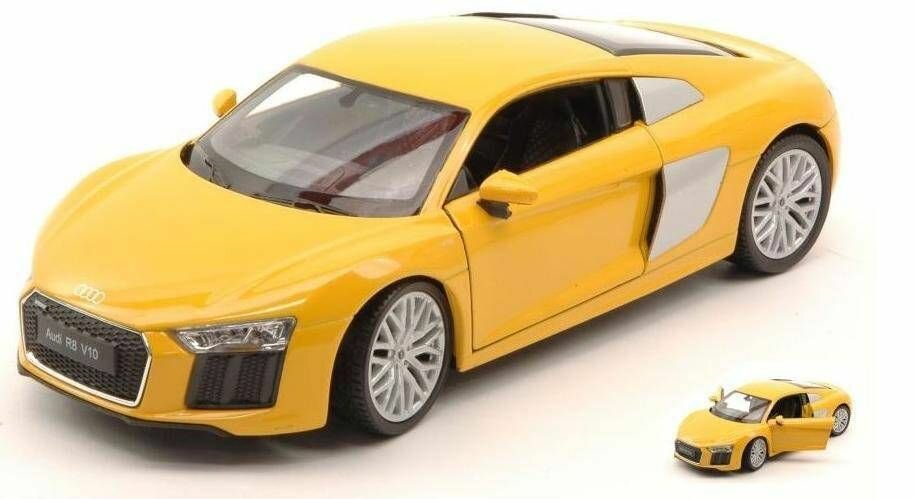 Легковой автомобиль Welly Audi R8 V10 (24065) 1:24, желтый
