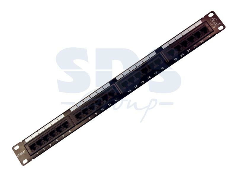 REXANT Патч-панель 19", 1U, 24 порта RJ-45, категория 5e