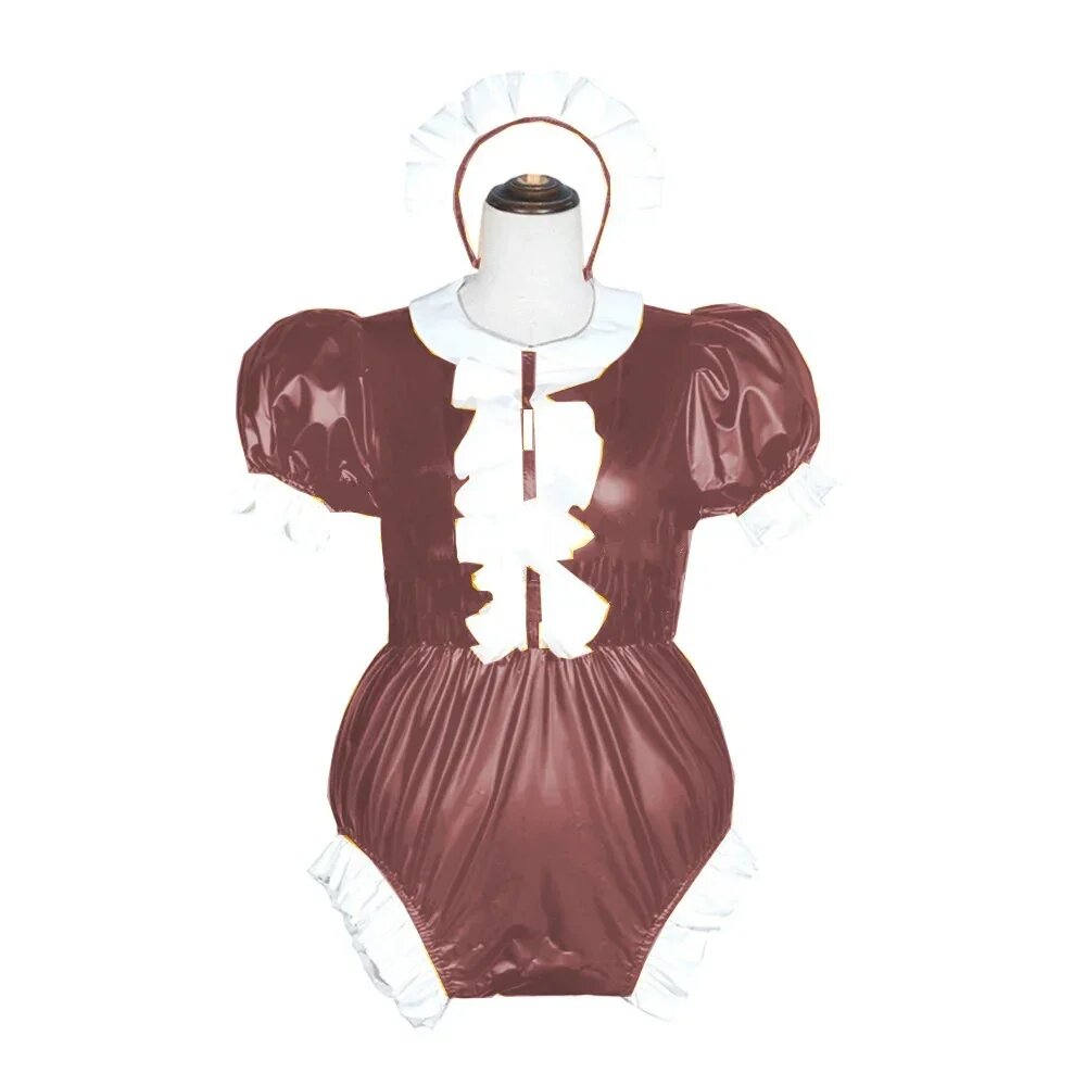 Боди горничной бордового цвета, XXXL
