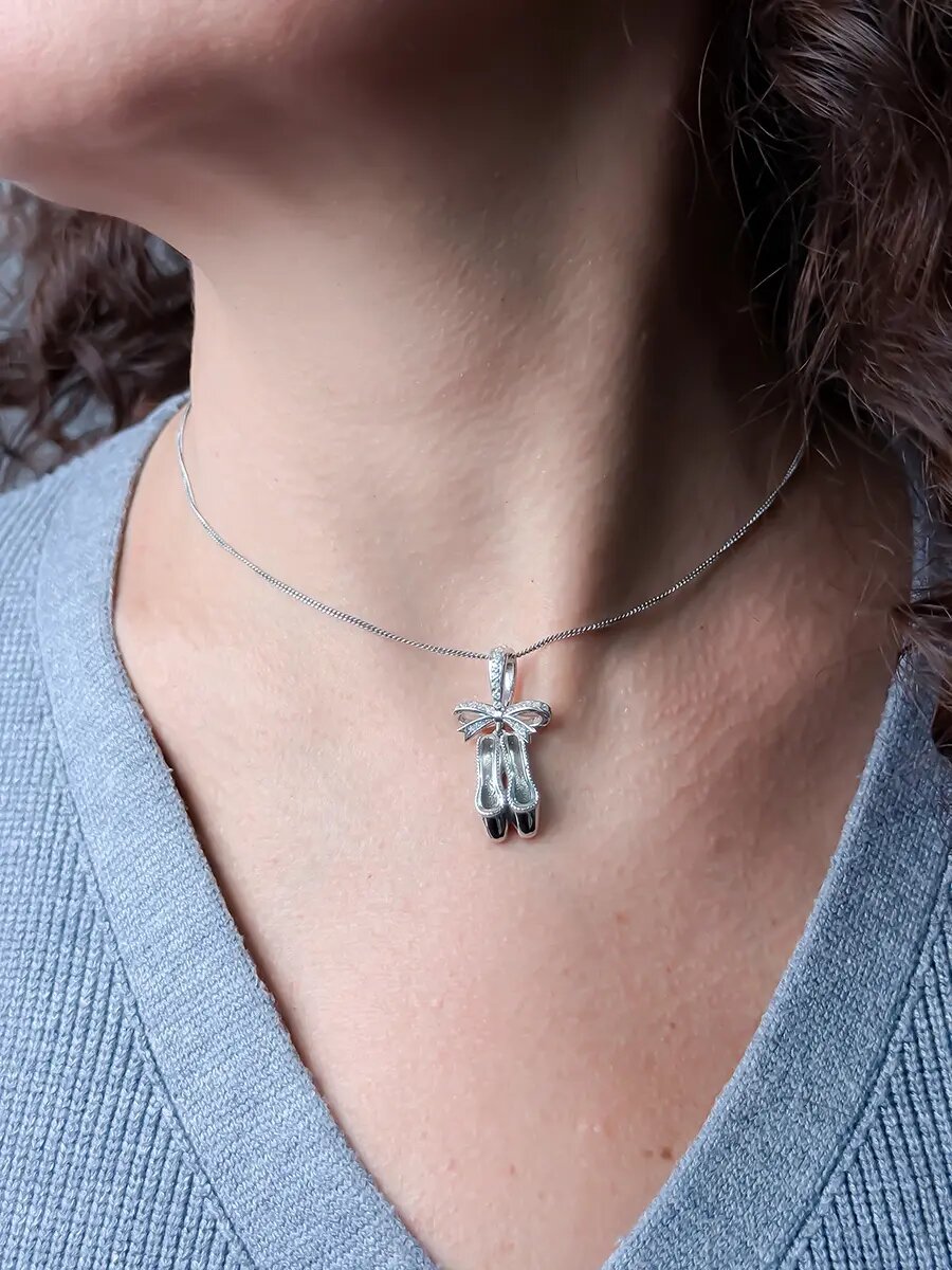 Подвеска, серебро, 925 проба, родирование, фианит