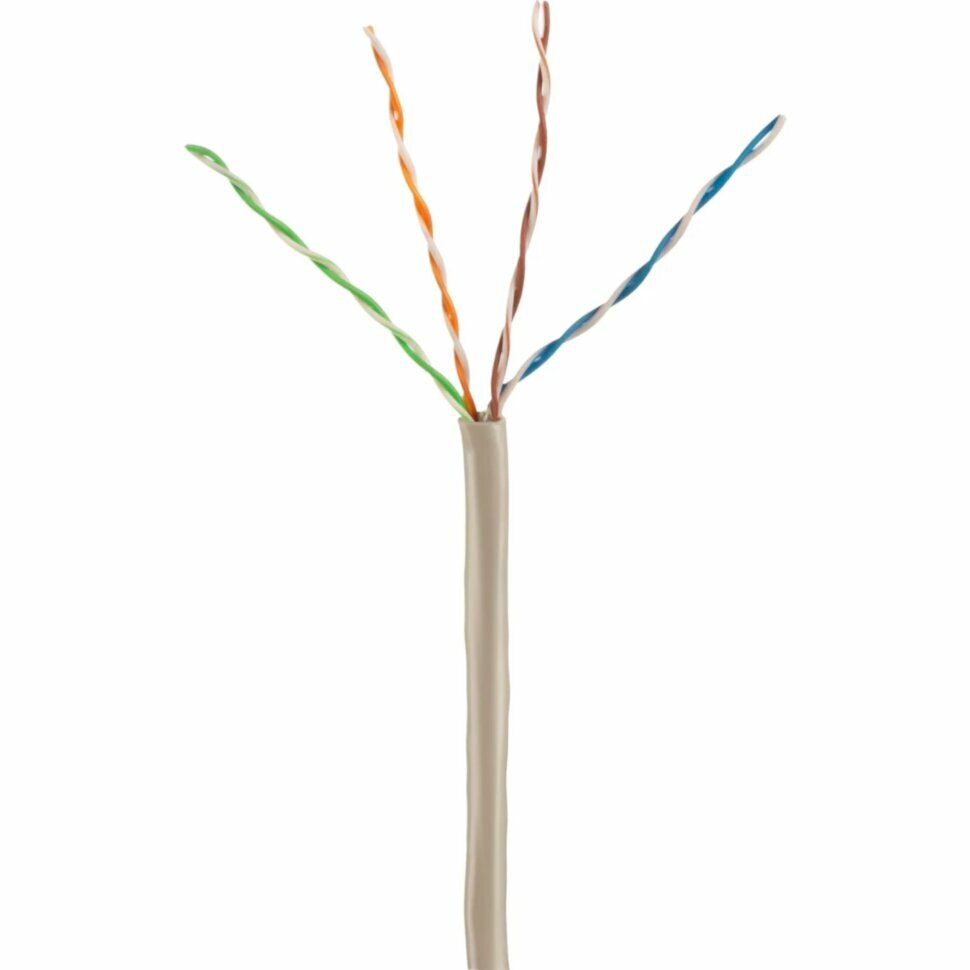 Кабель BigTech BT-CECR-001 медь UTP 4 пары, кат.5e AWG25 PVC 305м сер, 2208473