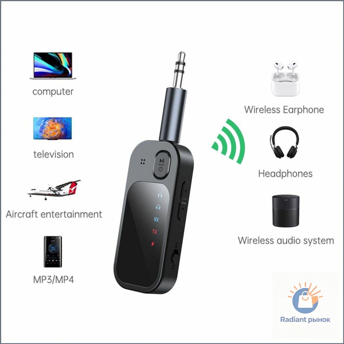 Bluetooth-адаптер BT-23 5.4 для проводных колонок и наушников