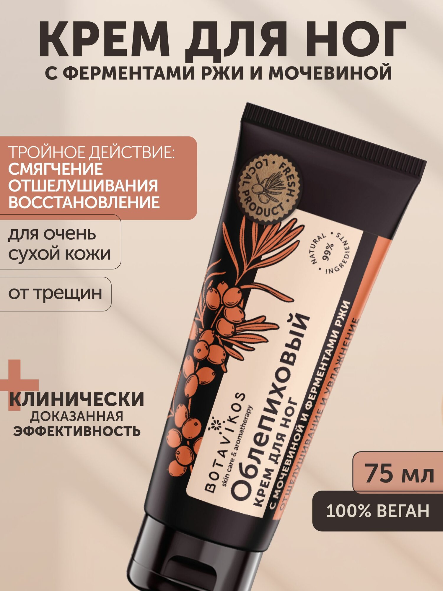 Крем для ног увлажняющий с мочевиной от трещин