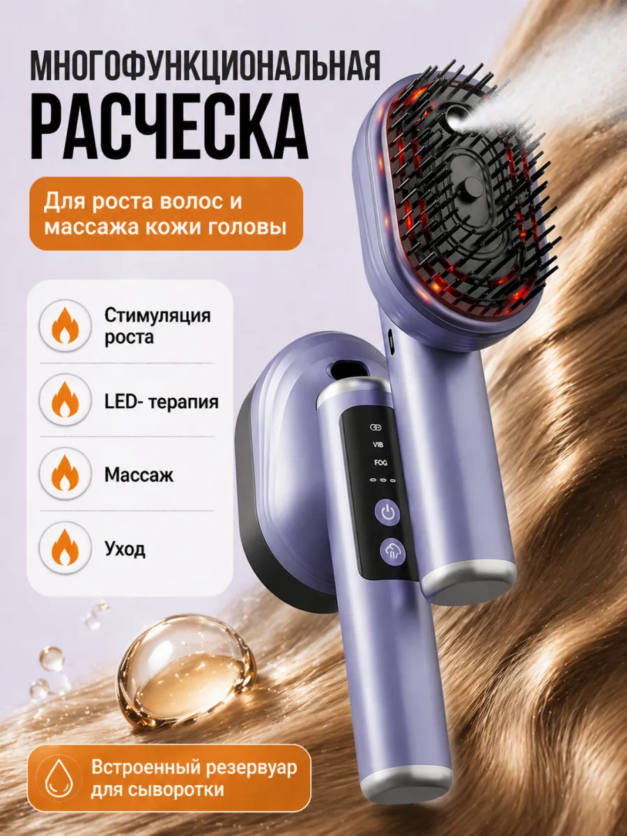 Расческа HoneуCare "Black", лазерная, для стимуляции роста волос