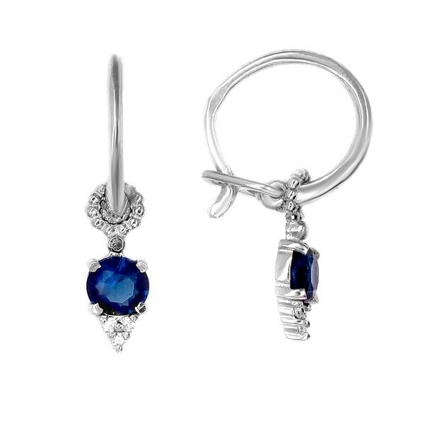 Серьги, серебро, 925 проба, родирование, кристалл, фианит