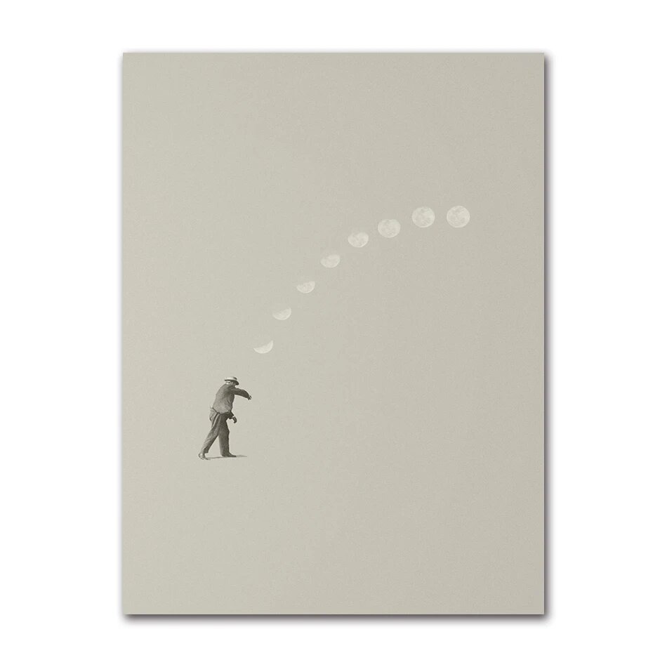 Абстрактный постер на холсте Whimsy Белый, 61266-04, 15x20cm No Frame