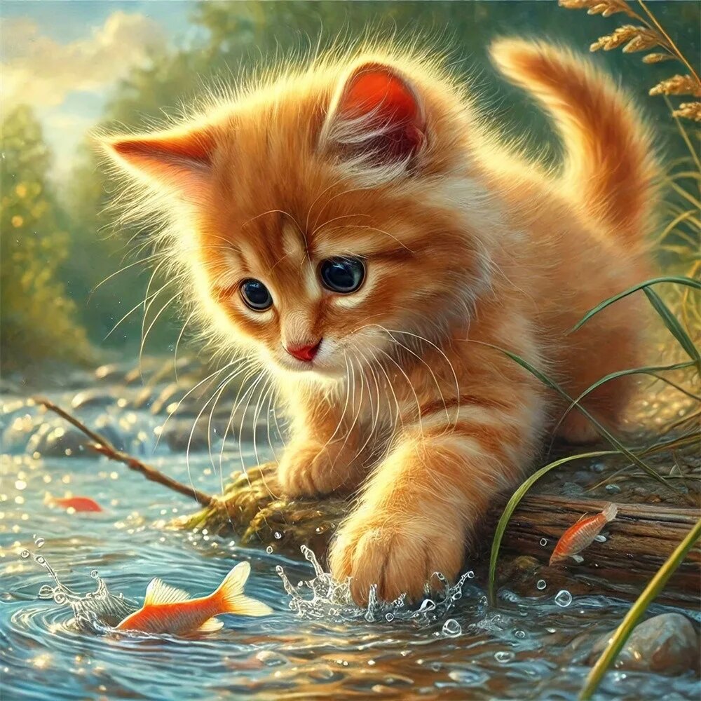 Алмазная вышивка EverShine Кот Full Square 40X40cm