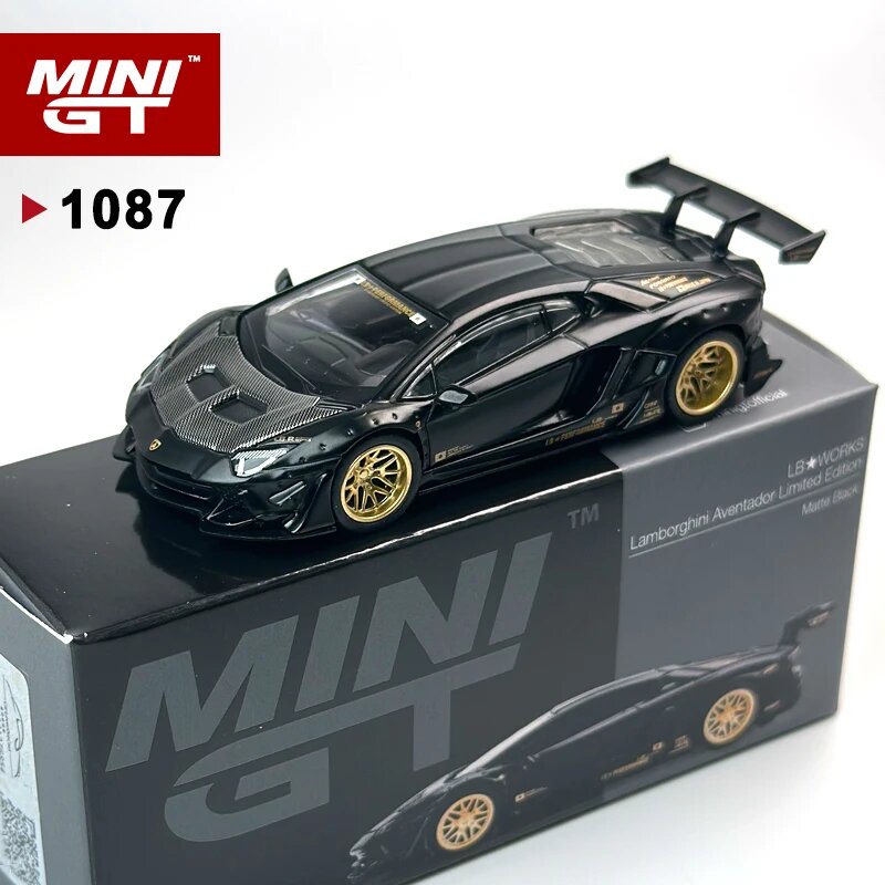 MINIGT 1:64 LB Модель автомобиля WORKS Lamborghini Limited Edition Matte Black MGT Alloy 1087